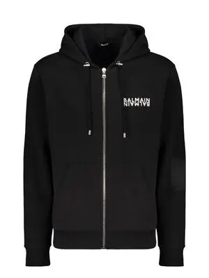 Balmain Zip-up Hoodie With Chest Pattern - No