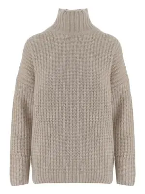 ALLUDE Ribbed Turtleneck Knitted Sweater - No