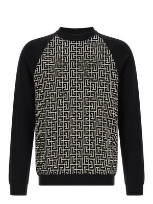 Balmain Pb Monogram Jacquard Sweater - No