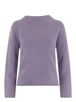 ALLUDE Ribbed Crew Neck Knitted Sweater - No