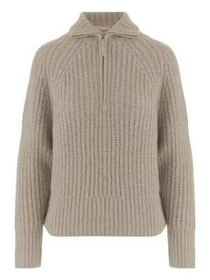 ALLUDE Allude Half-Zip Turtleneck Knitted Sweater