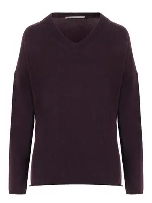 ALLUDE Cashmere V-neck Knitted Sweater - Black