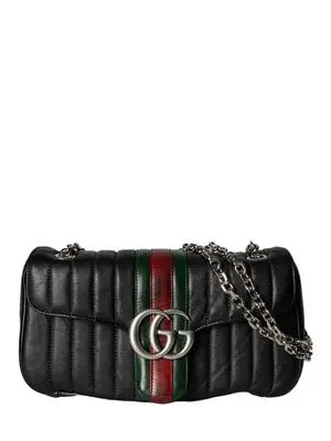 Gucci Jetset Gg Marmont Medium Shoulder Bag - Black