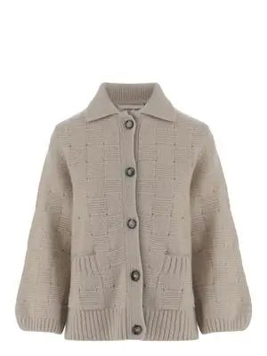 ALLUDE Textured Knit Cardigan - No
