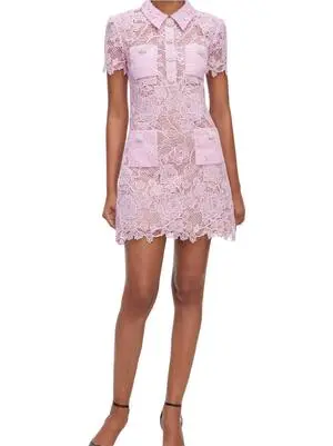 SELF-PORTRAIT Button-front Dress - Pink