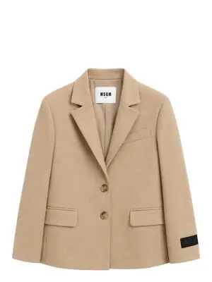 MSGM Jacket With A Logo - Beige
