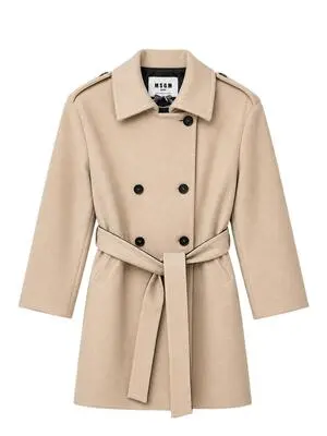 MSGM Double-breasted Coat - Nude