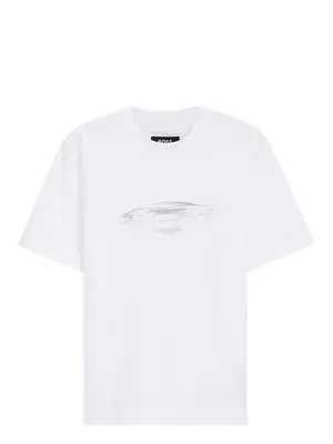 Hugo Boss Boss X Aston Martin Cotton T-shirt With Car Graphic - White