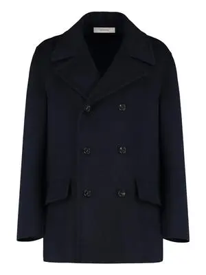 UMIT BENAN Double-breasted Coat - Deep Navy Blue