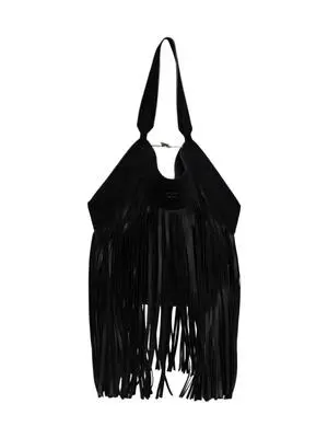 Khaite Lotus Small Fringed Tote Bag - Black