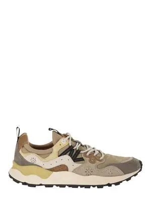 FLOWER MOUNTAIN YAMANO 3  Sneakers In Suede And Technical Fabric Nude