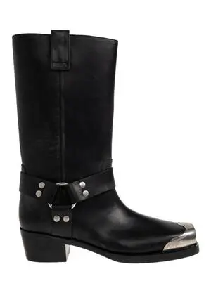 Paris Texas Roxy Leather Boots - Black