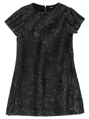 Balmain Sequin-embellished Short-sleeve Dress - Black