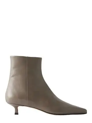 AEYDĒ Aeyde Leather Ankle Boots With Kitten Heel