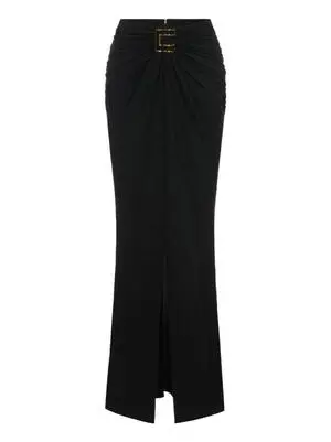 ELISABETTA FRANCHI Ruched Logo-plaque Skirt
