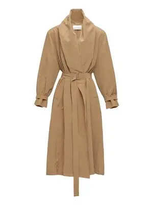 Magda Butrym Belted Shawl-collar Trench Coat - Beige
