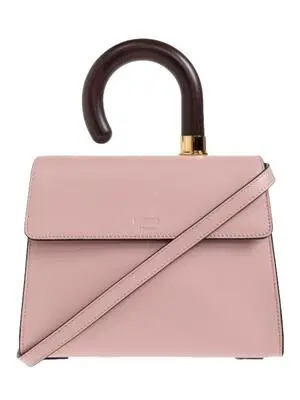 Moschino Curved-handle Leather Tote Bag - Pink