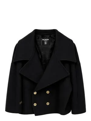 Balmain Lapel Long-sleeved Suit Jacket - Black