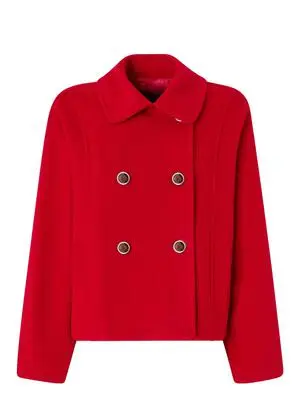 Pinko Cropped Double-breasted Coat - Red