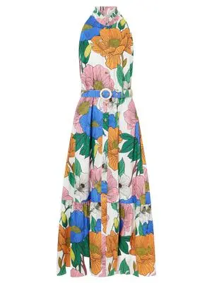 BORGO DE NOR Printed Cotton-poplin Maxi Dress