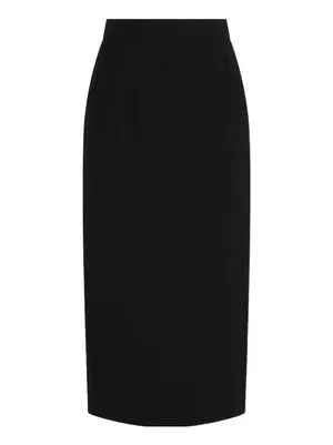 Dolce & Gabbana Stretch Wool Pencil Skirt - Black