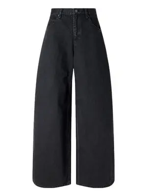 NILI LOTAN Mid-rise Wide-leg Jeans Black