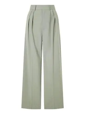 KALLMEYER Aiden Pleated Grain De Poudre Straight-leg Pants