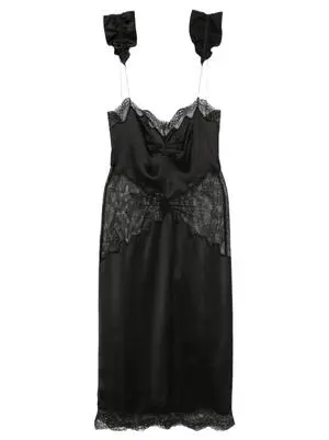 ATTICO Lace-trim Ruffled Midi Dress