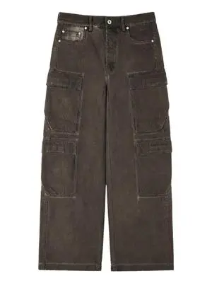 Rick Owens Faded Effect Cargo Jeans - Black
