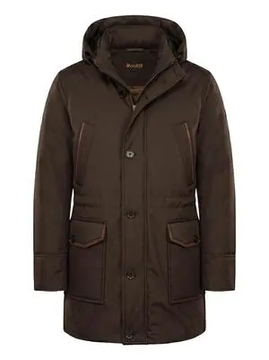 MOORER Baldok Hooded Padded Coat - Brown