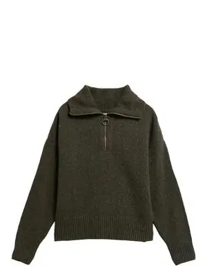 Barbour Lavensdale Quarter-zip Jumper - Olive Green