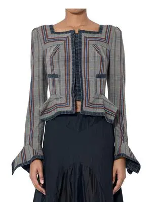 VIVIENNE WESTWOOD Judy Blazer With Ruffled Hem - Grey