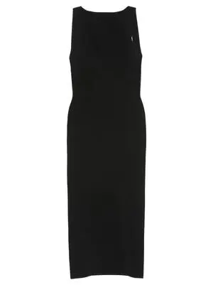 Cult Gaia Ava Open-back Ribbed-knit Midi Dress - Black