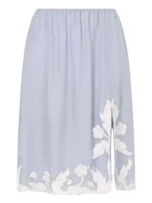 ANNA SUI Anna Sui Embroidered Silk-Satin Midi Skirt
