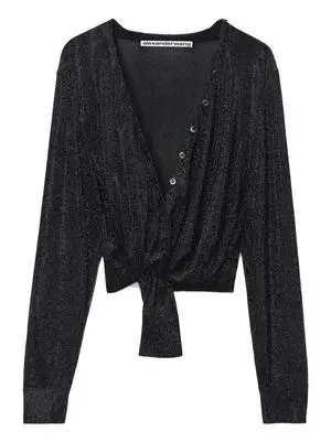 ALEXANDER WANG Alexander Wang Knotted Deep V-Neck Cardigan