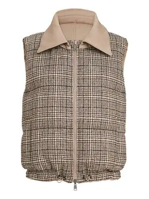 Brunello Cucinelli Cotton-linen Reversible Gilet - Brown