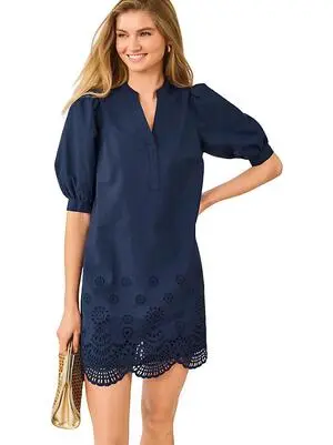 Lilly Pulitzer® Mialeigh Eyelet Embroidered Dress - Navy