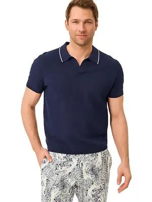 Lilly Pulitzer® Lilly Pulitzer Short Sleeve Polo Sweater With Contrast Tipping Navy