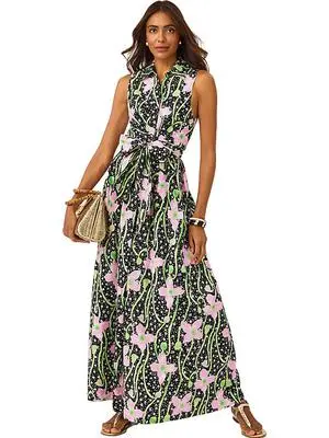 Lilly Pulitzer® Marria Stretch Maxi Shirtdress - Onyx