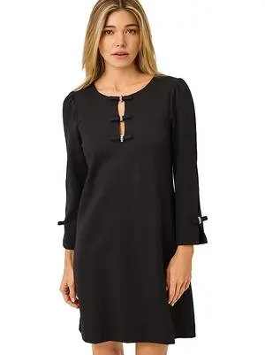 Lilly Pulitzer® Leyland 3/4 Sleeve Shift Dress With Rhinestone Bows - Noir