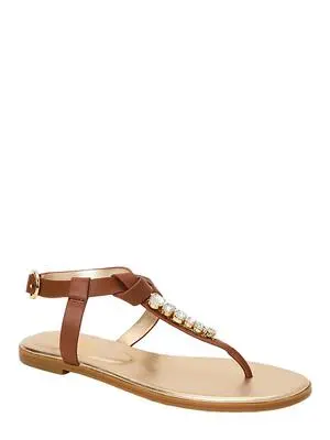 Lilly Pulitzer® Kroix Embellished Leather Sandals - Brown