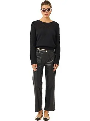 Lilly Pulitzer® Harleen High Rise Coated Crop Straight Fit Jean - Noir