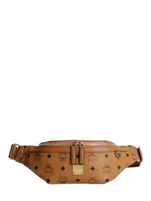 Mcm Logo Zipper Waist Bag - Brown