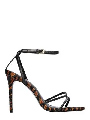 BLACK SUEDE STUDIO Miley Zebra Pony Hair Stiletto Sandals - Brown
