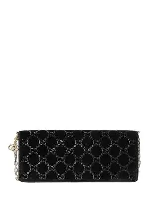 Gucci Gg Crystals Clutch - Black