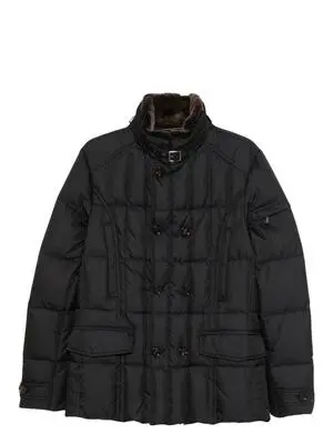 MOORER Down Jacket With Shearling Collar - Black