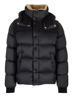 MOORER Hooded Quilted Down Jacket - Blue