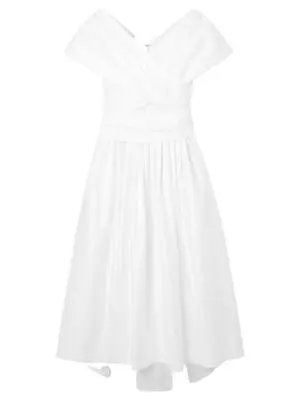 Adam Lippes Sibyl Organic-cotton Poplin Dress - White