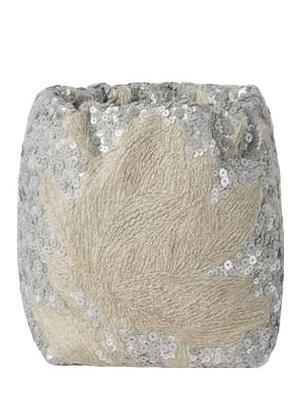 Brunello Cucinelli Brunello Cucinelli Sequined Embroidered Shoulder Bag Silver