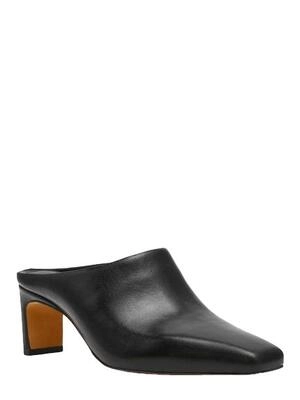 Steve Madden Jamason Leather Heeled Mule - Black Leather